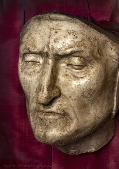 Dante Alighieri Death Mask Palazzo Vecchio Florence Italy
